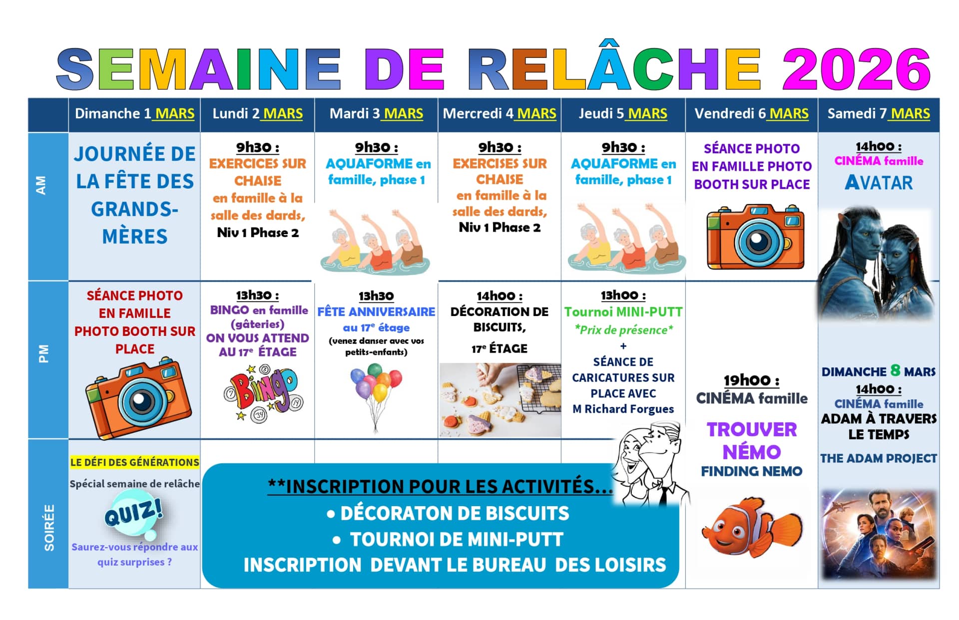 À vos agendas ! C’est la Semaine de relâche intergénérationnelle - Les ...