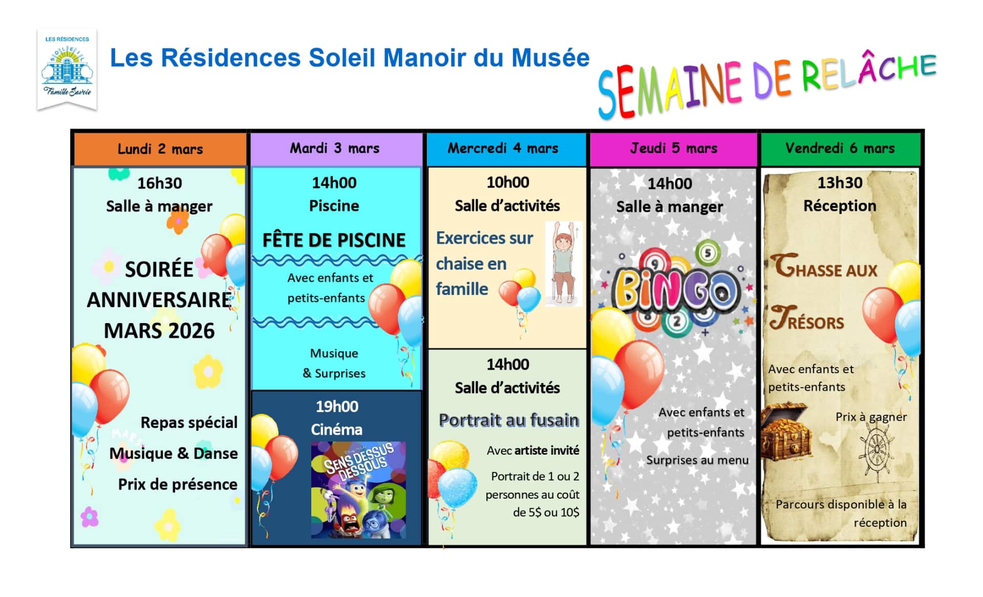 À vos agendas ! C’est la Semaine de relâche intergénérationnelle - Les ...